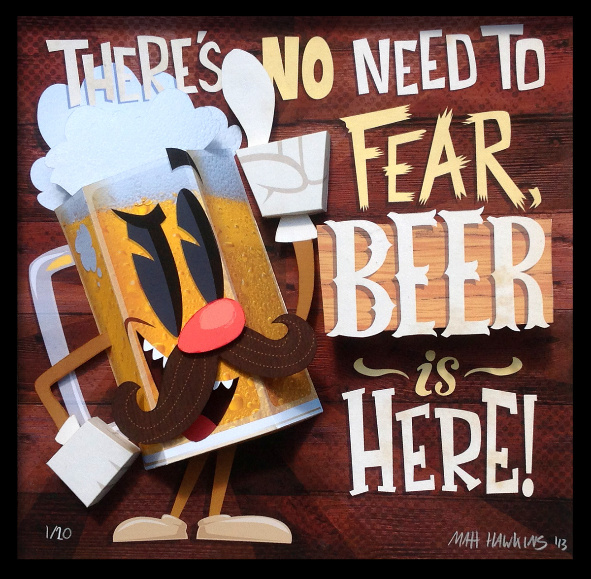 Matt Hawkins - Beer Is Here 3D paper print