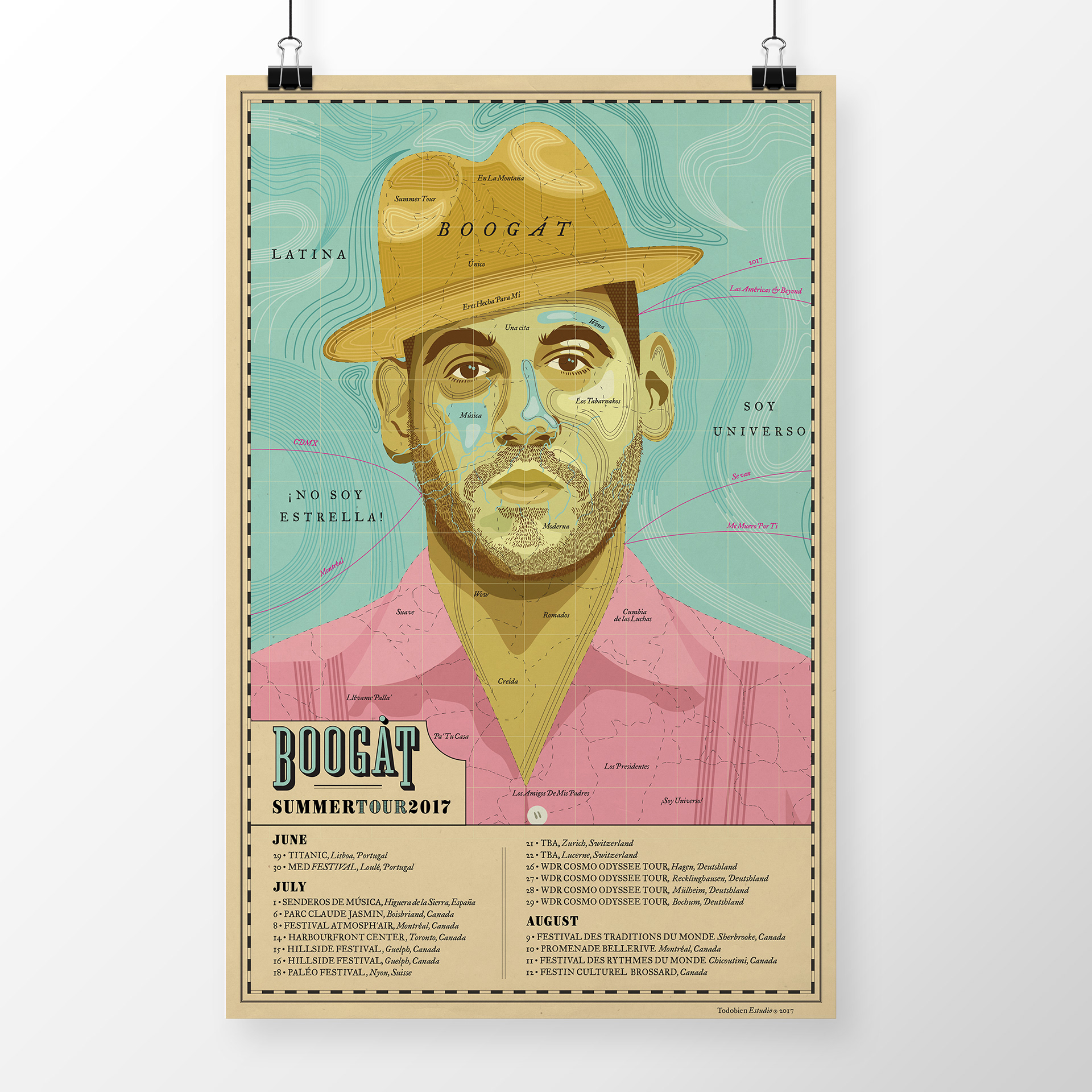 TodoBien Estudio - Poster Boogat Summer Tour