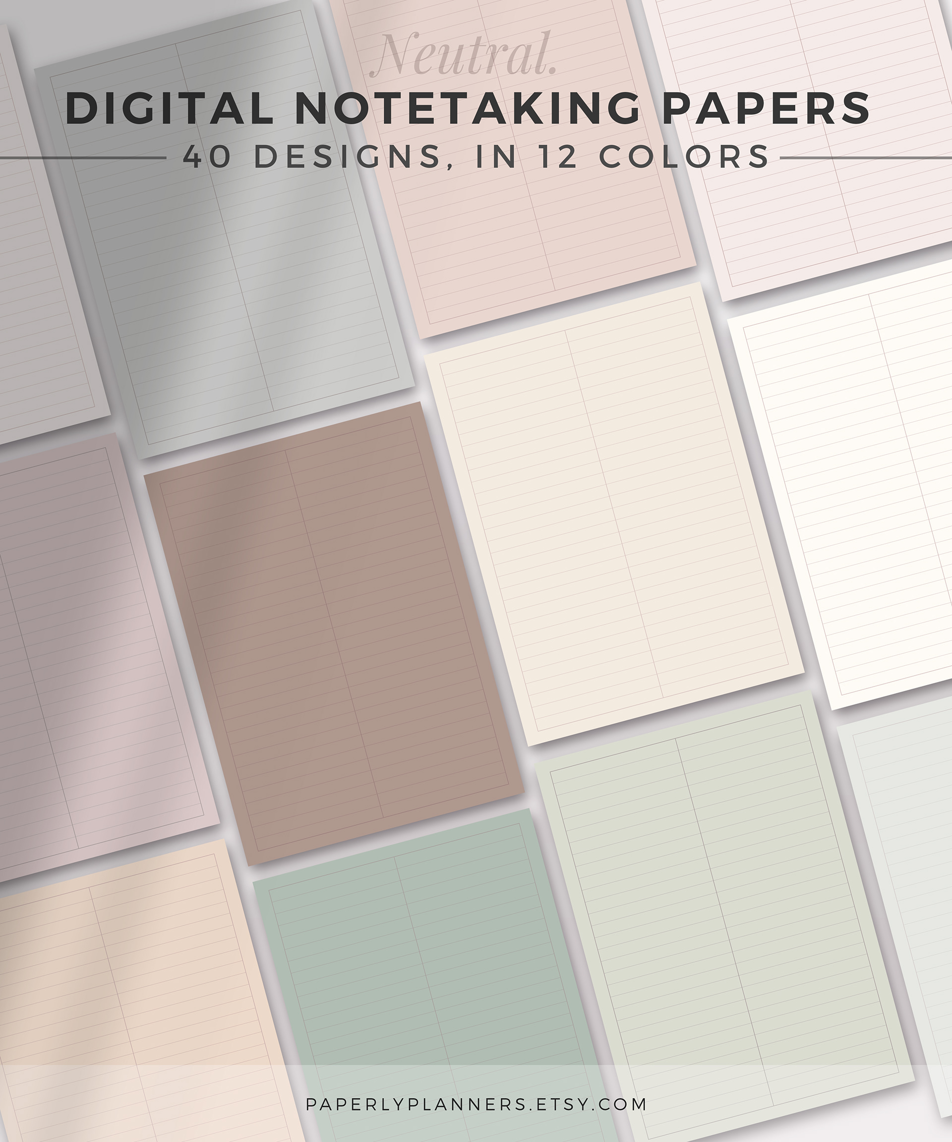 Paperly Planners - Beautiful, Productive. - NEUTRAL Digital Note Template
