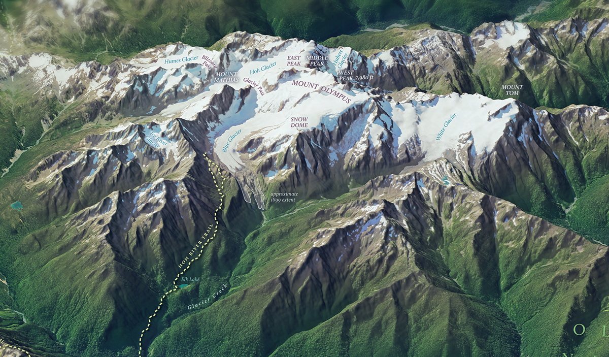 Dan Coe Carto - Mount Olympus–Wild Heart of the Olympic Mountains