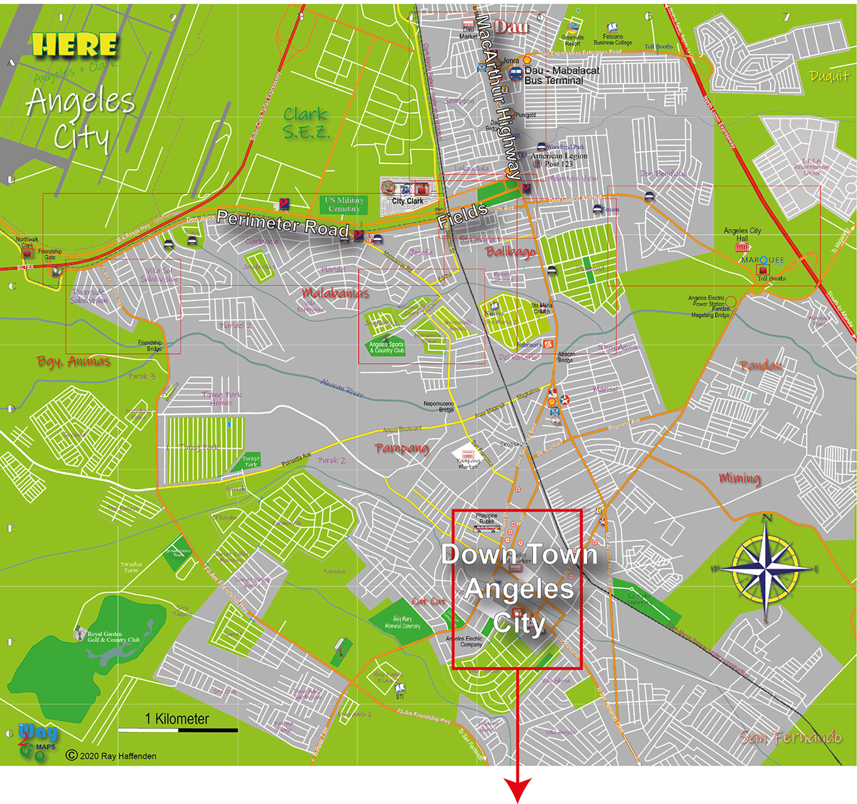 Angeles City Maps - Downtown