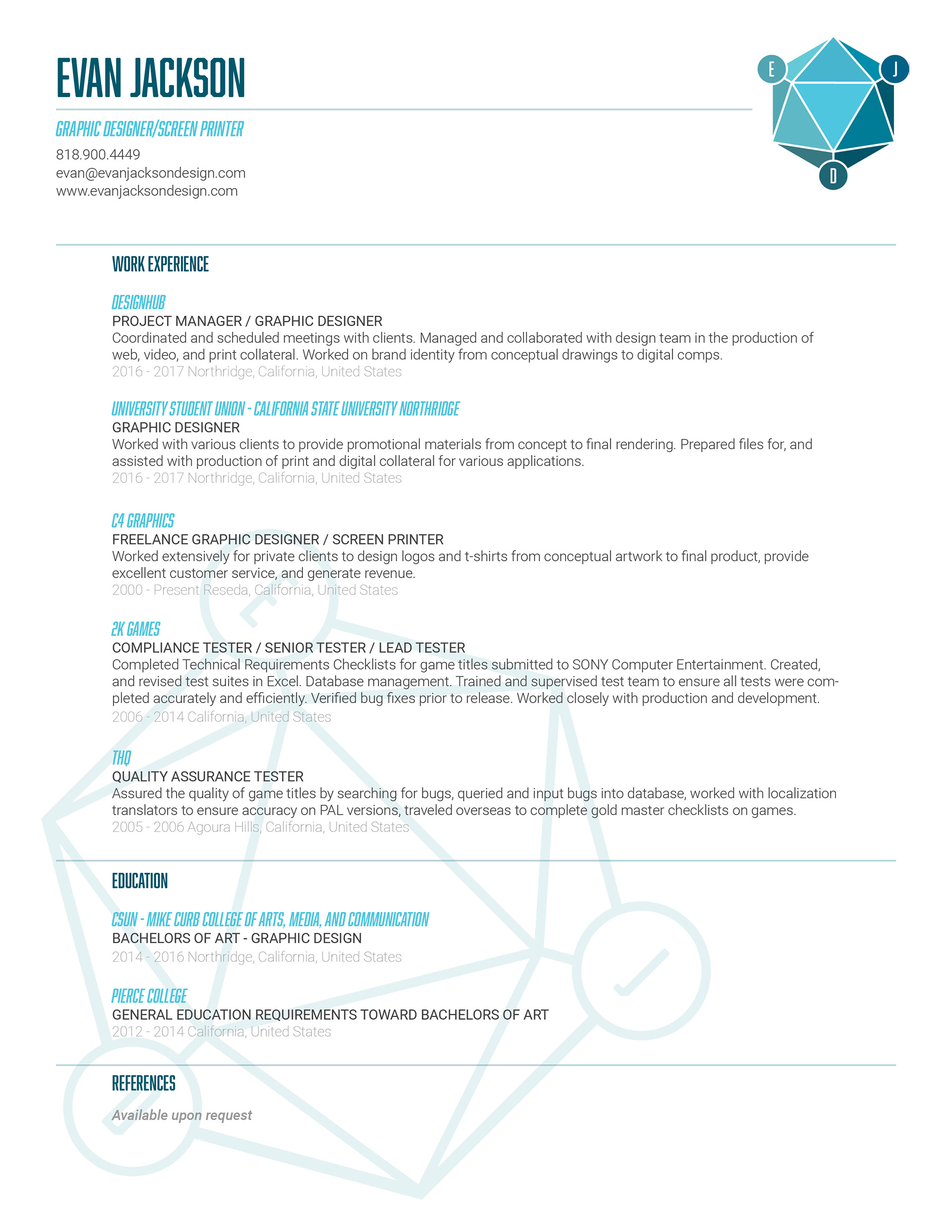 Evan Jackson Design - Resume
