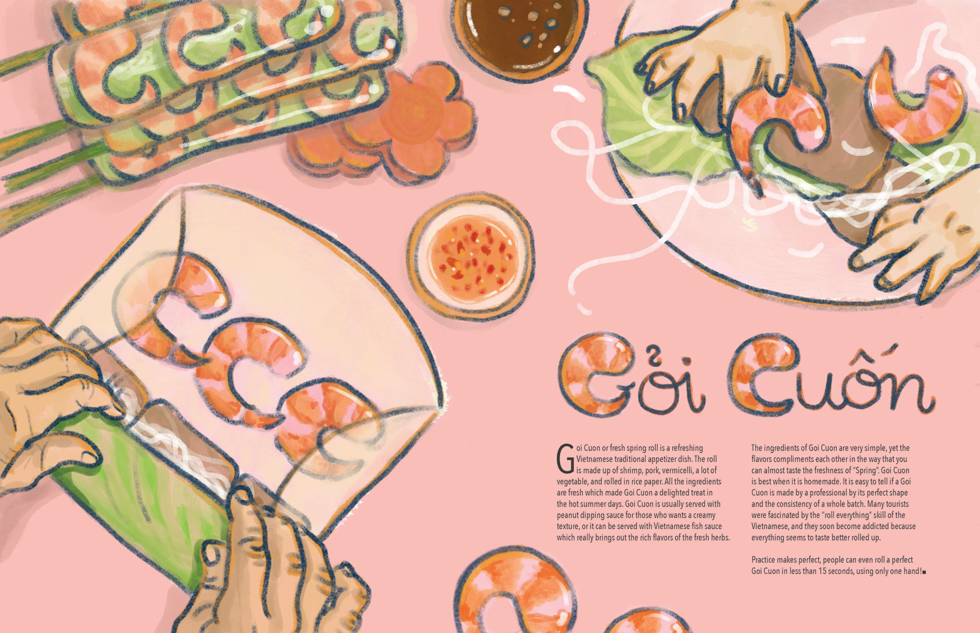 maylamei - Goi Cuon Illustration Springroll