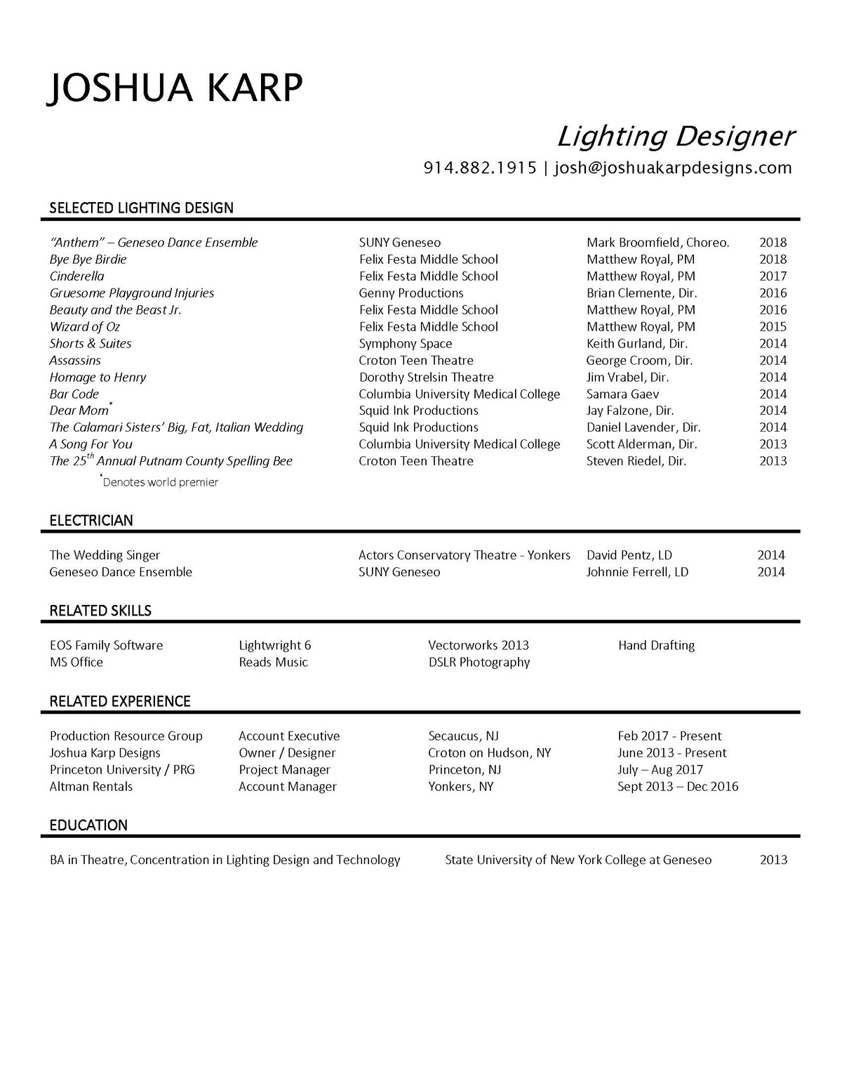 Joshua Karp - Resume