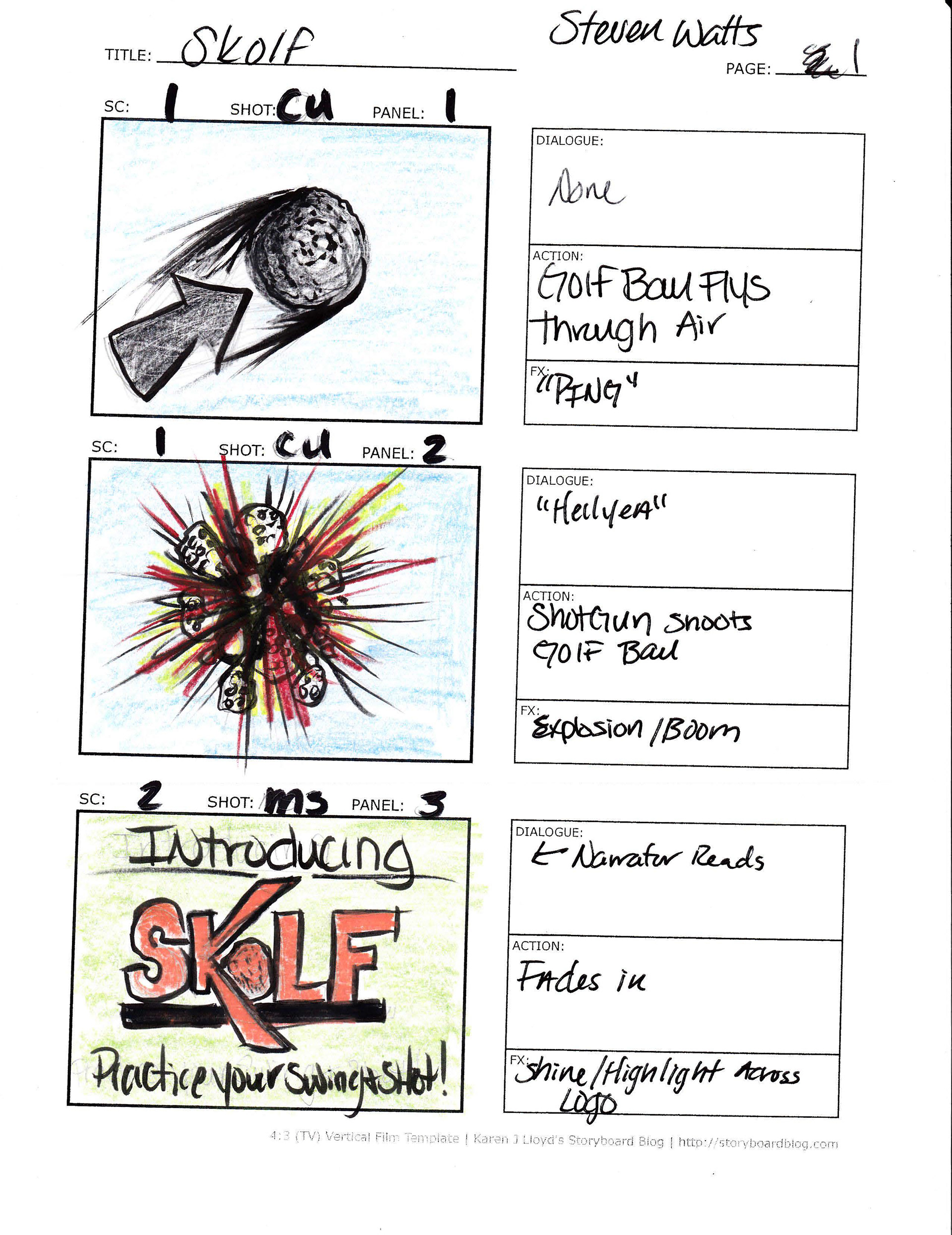 Fragout Design Studios - Skolf Commercial: Storyboard Illustrations ...