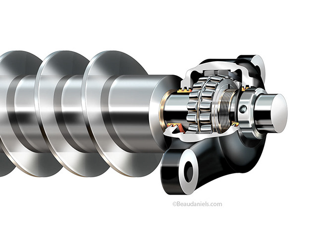 Beau and Alan Daniels illustration portfolios. - Grain silo, technical illustration.