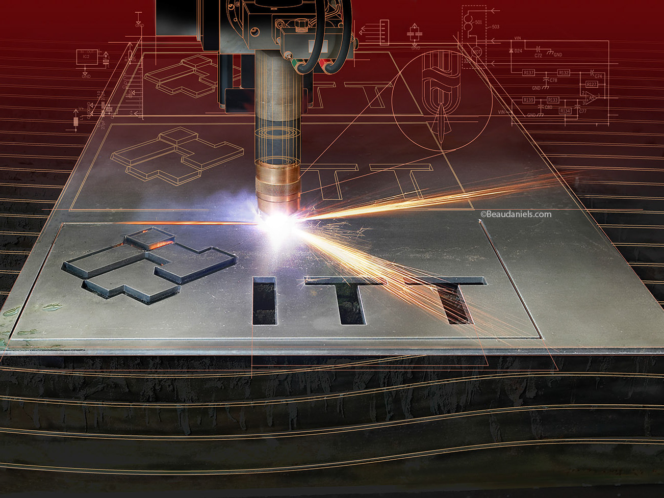 Beau and Alan Daniels illustration portfolios. - Grain silo, technical illustration.