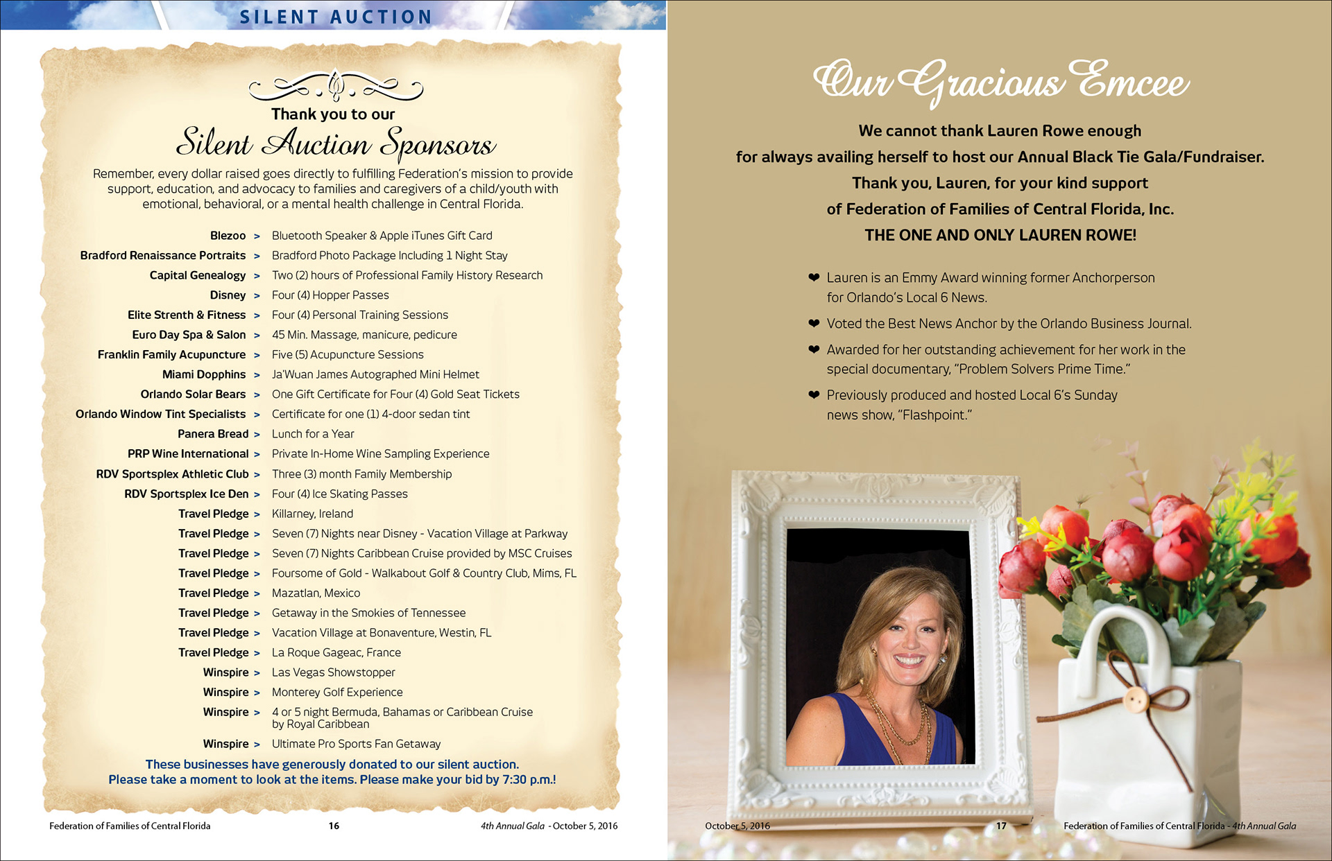 Gale Erwin - Black Tie Event Program