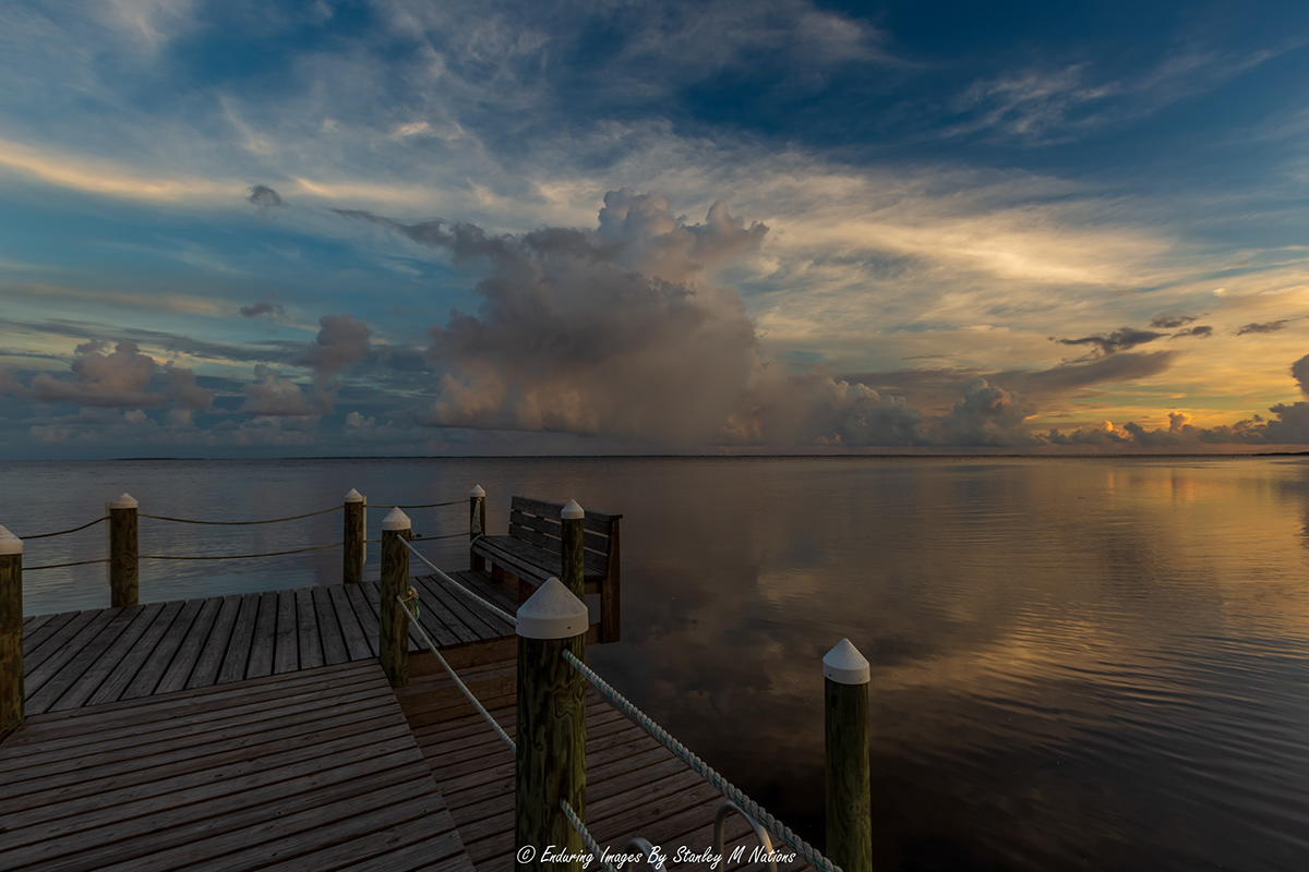 Enduring Images by Stanley Nations - Half Moon Sunset From The Pier