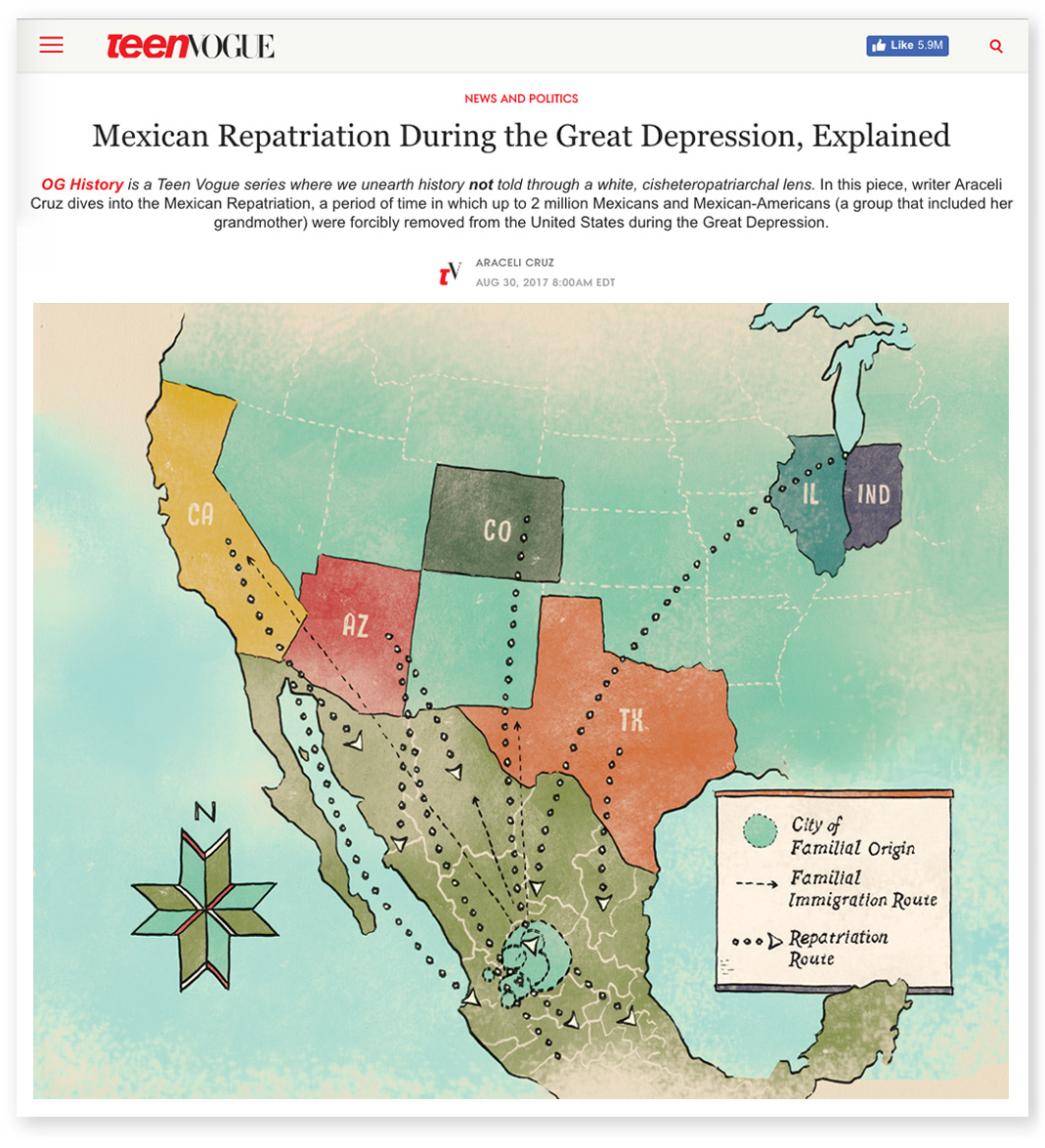 David Sankey Illustration & Design - Teen Vogue Mexican Repatriation ...