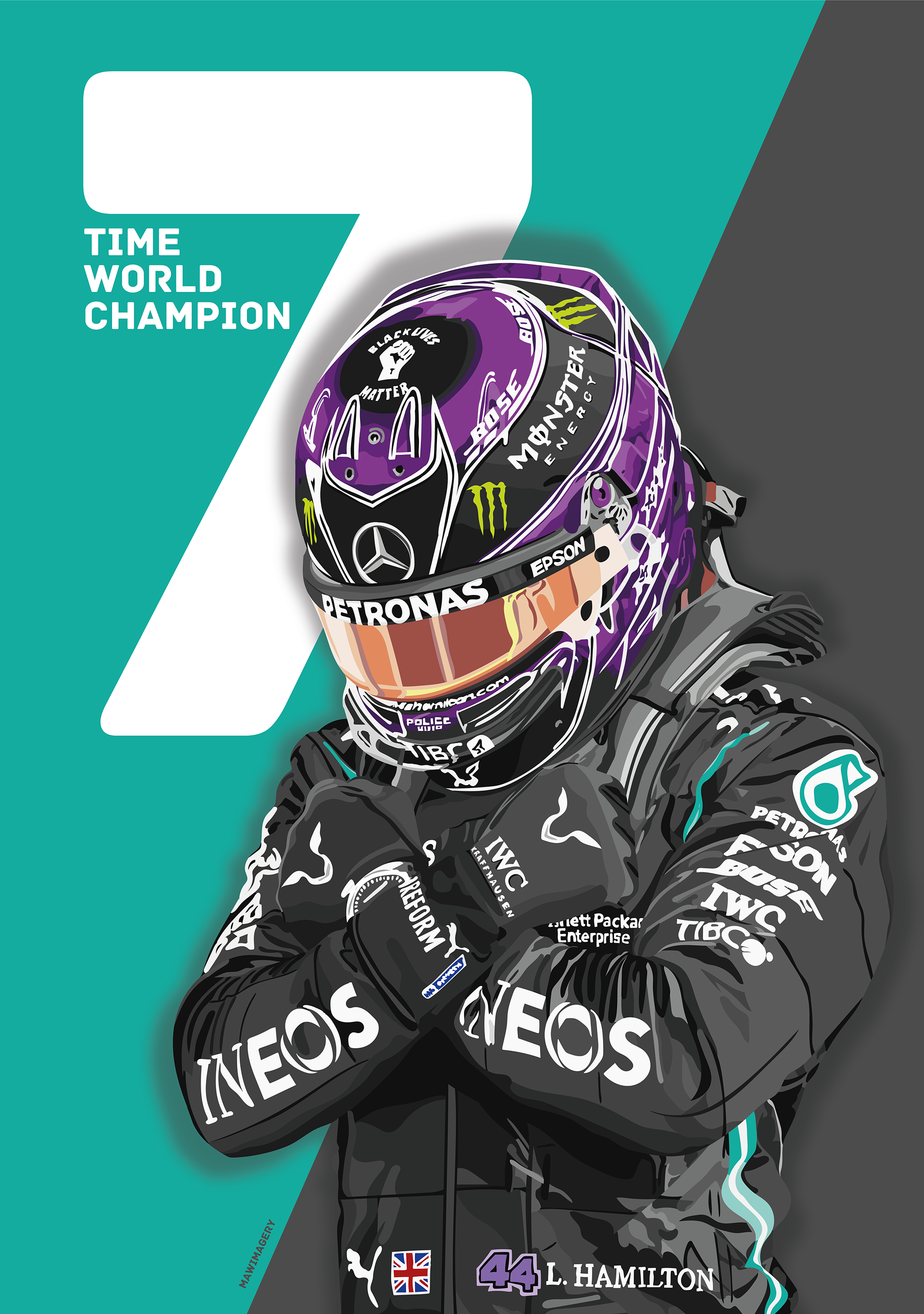 mawimagery - Lewis Hamilton Portrait Illustration Artwork!