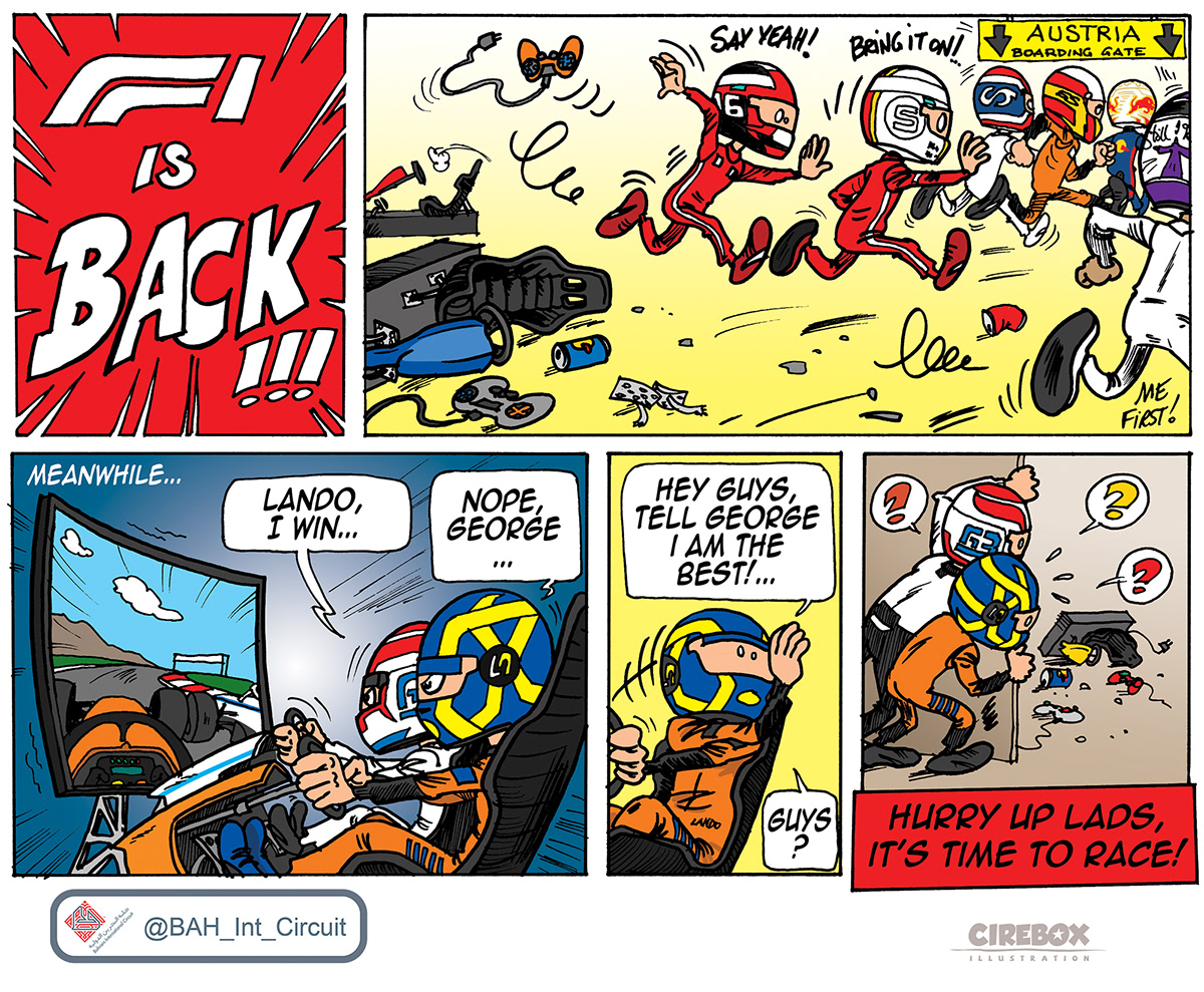 CIREBOX Illustration - F1 Cartoons for BAHRAIN INTERNATIONAL CIRCUIT